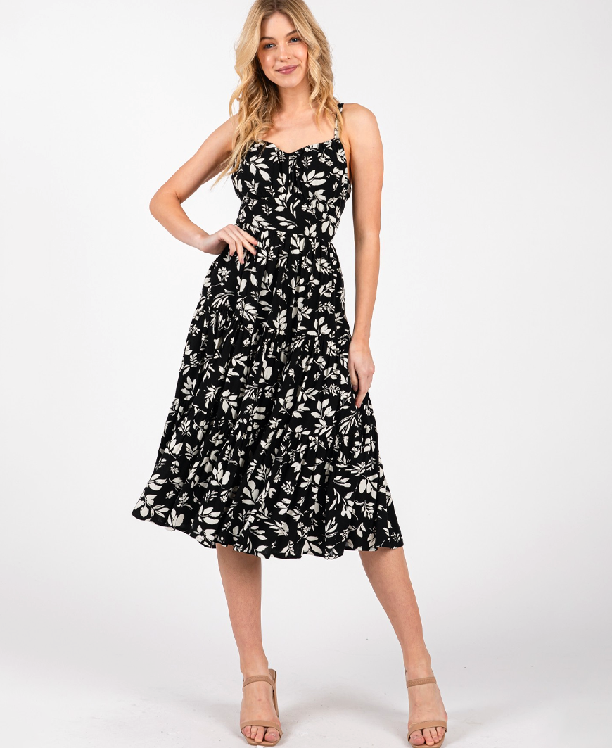 Millicent Back Tie Dress – Black & White – Daisy Shoppe - cute clothes & accessories