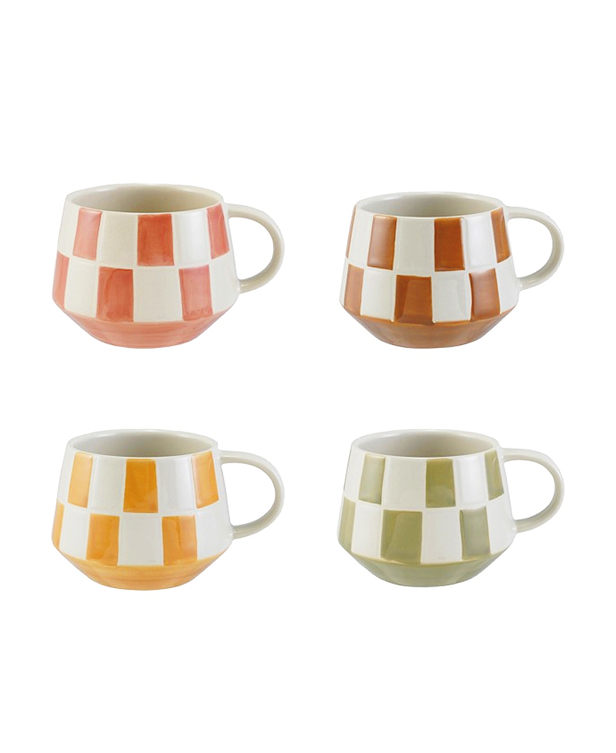 10 oz. Checker Mug – Mutlicolor – Daisy Shoppe - cute clothes & accessories